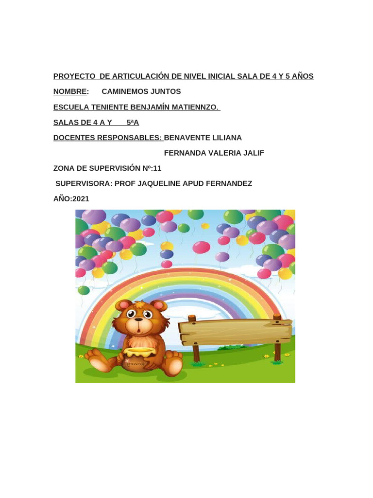 PROYECTO Articulación 4y 5 2021 | PDF