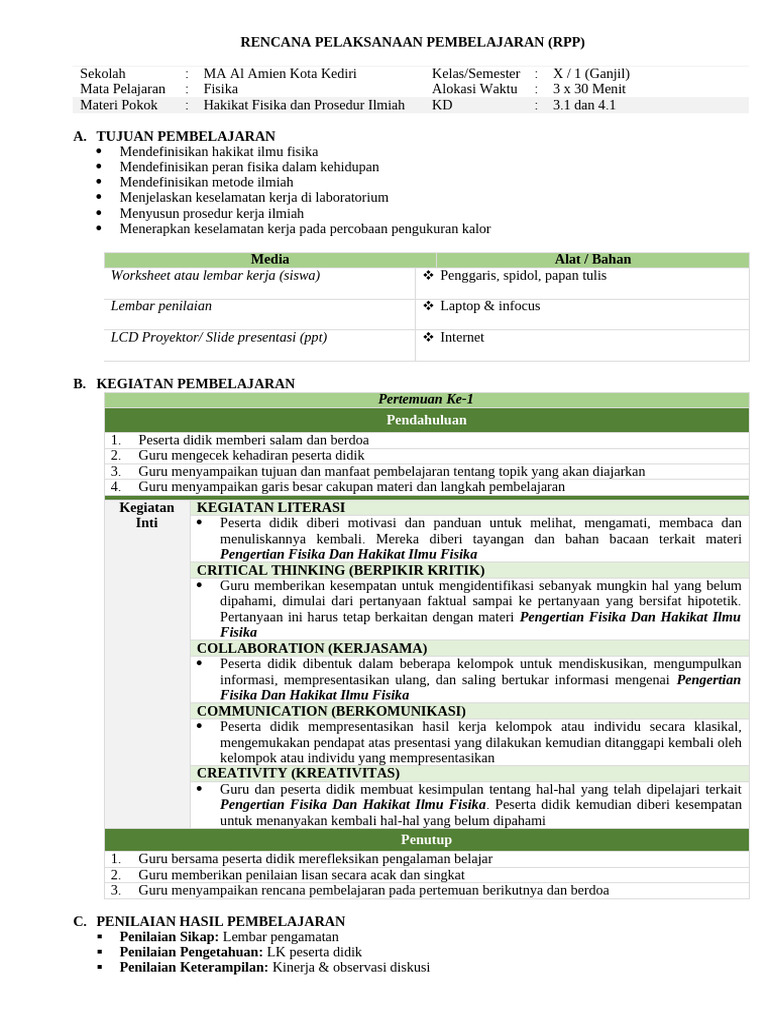 8. RPP (X SEM Ganjil) | PDF