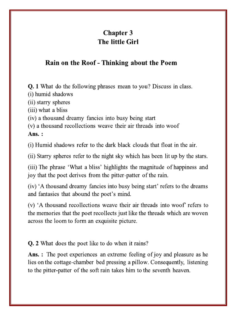 The Little Girl STD 9 | PDF