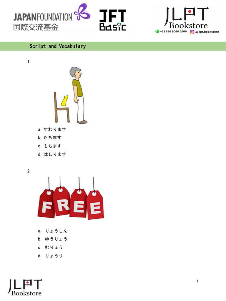 Soal JFT Basic Level Dasar 6 | PDF