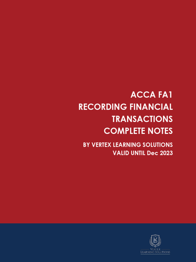Acca Fa 1 Complete Notes | PDF