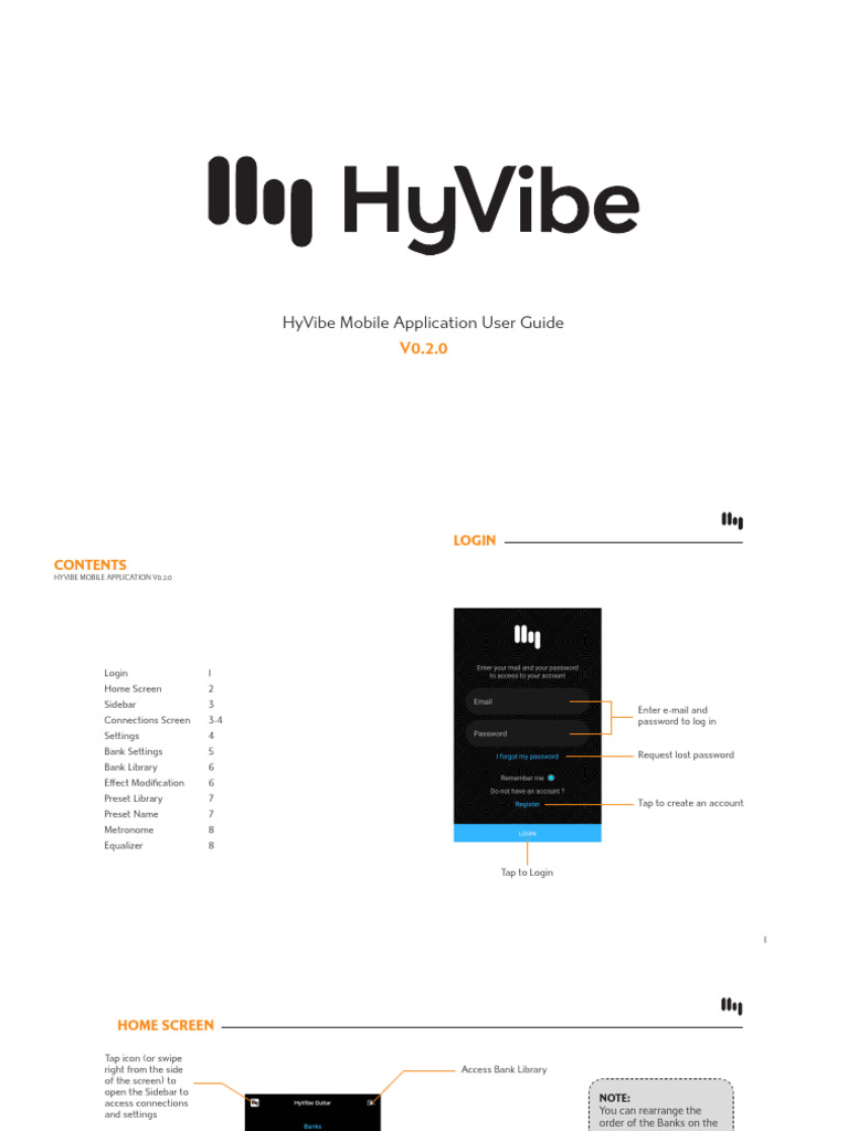 HyVibe Mobile App User Guide V0.2.0 | PDF