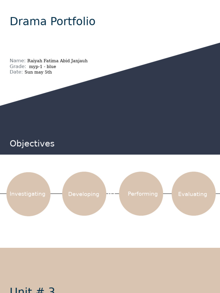Drama Portfolio MYP 1 | PDF
