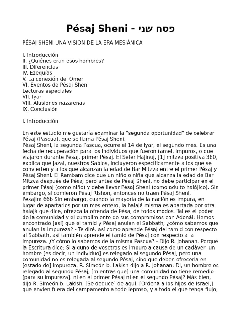 Pésaj Sheni | PDF