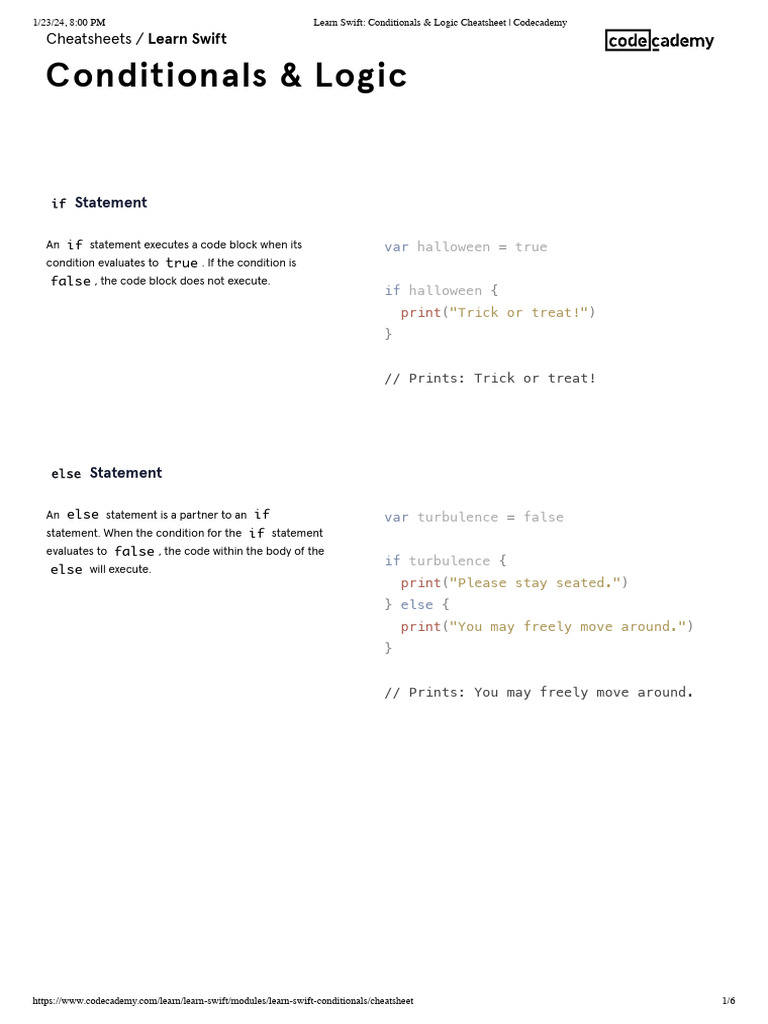 Conditionals & Logic: Statement | PDF