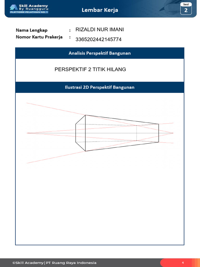 TPM 2 Ilustrasi 2D Perspektif Bangunan - RIZALDI NUR IMANI | PDF