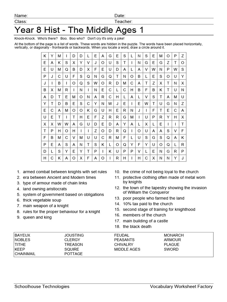 Middle Ages Worksheet | PDF