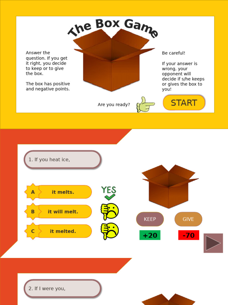 P 60 Box Game Conditionals 0 1 2 Fun Activities Games Games 143102 | PDF