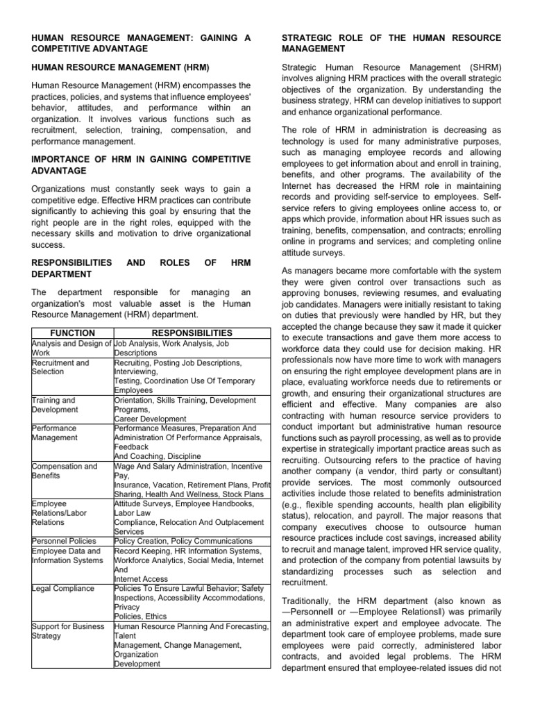 HRM Week 1 8 | PDF