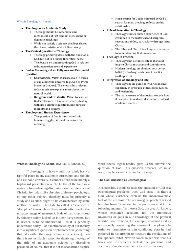 Theo 1000, Module 1 Reading Notes | PDF