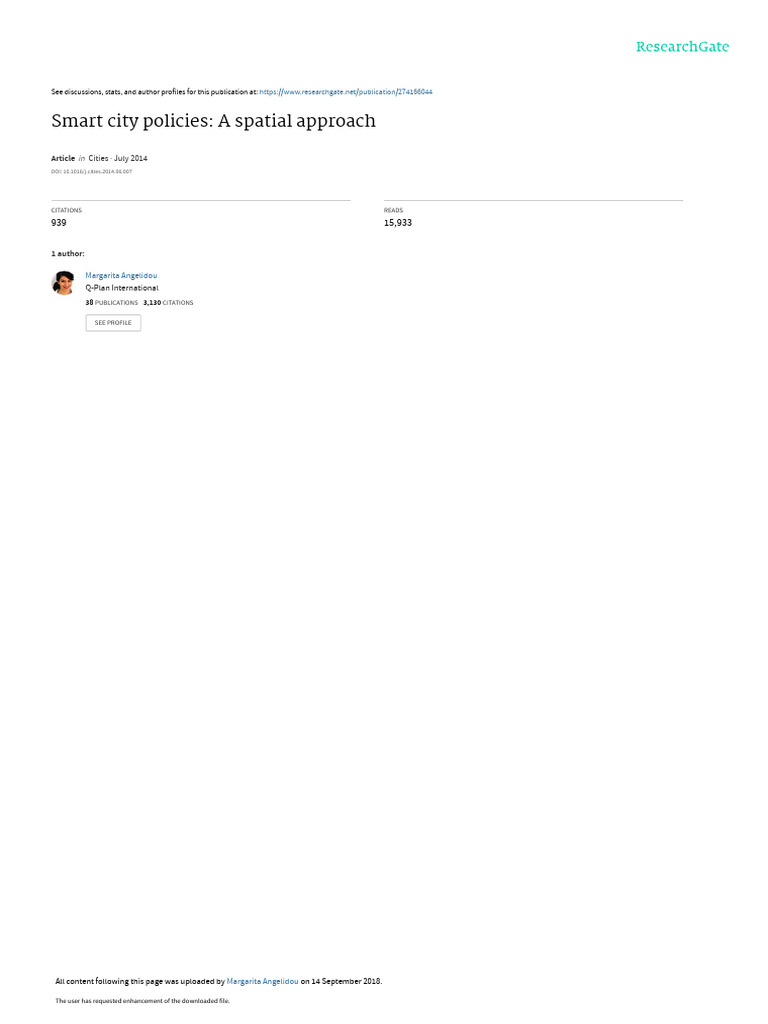 Smart City Policies A Spatial Approach | PDF