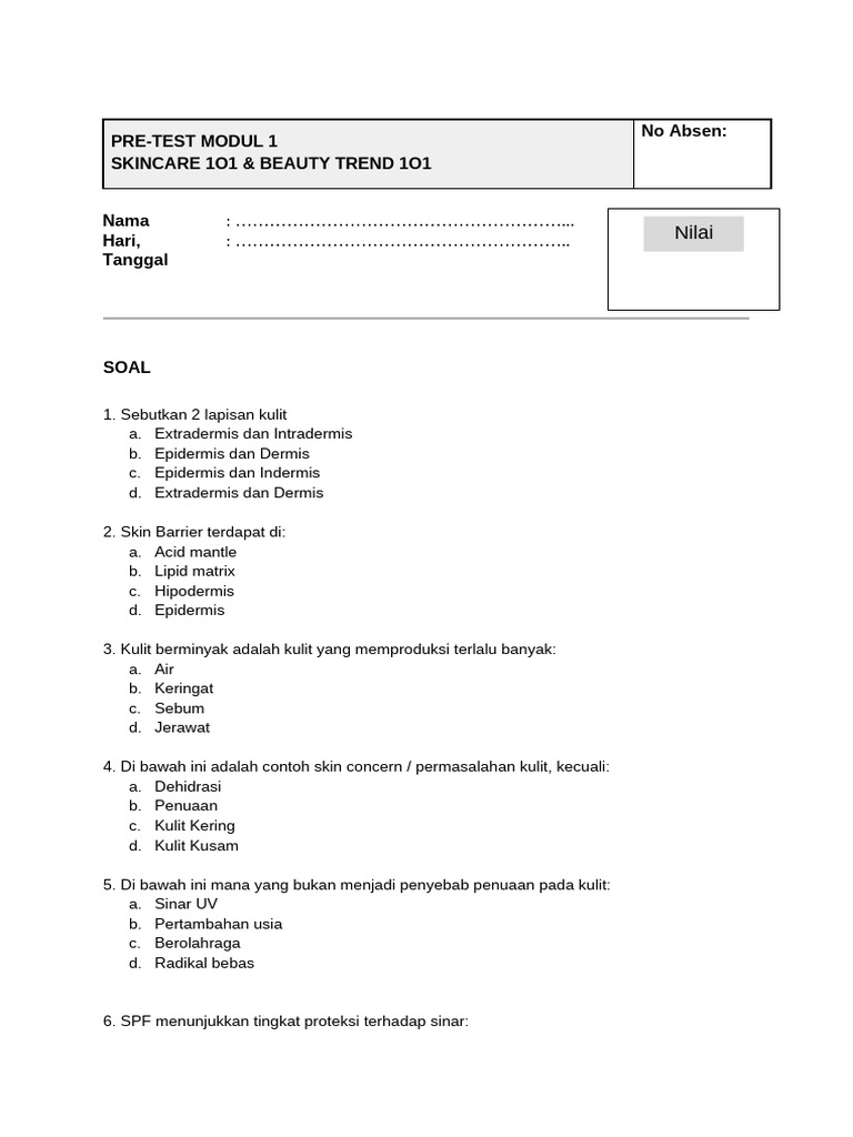 Pre Test Modul 1 Pdf