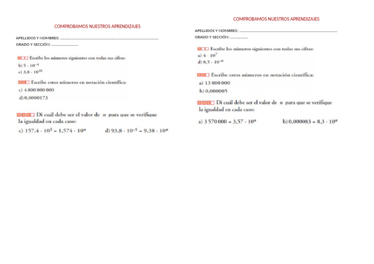 Comprobamos Nuestros Aprendizajes Not. Científica | PDF