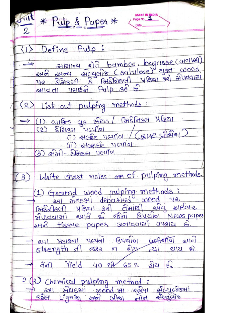 CPT-2 Unit-2 Paper & Pulp | PDF