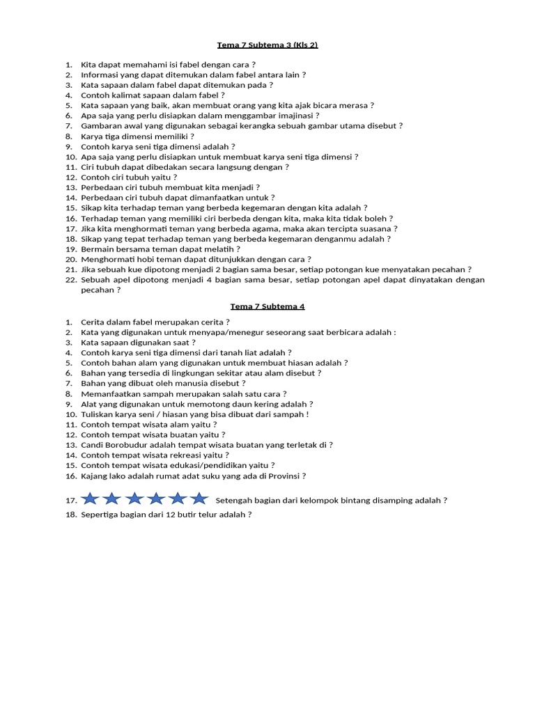 Tema 7 Subtema 3-4 - Soal | PDF