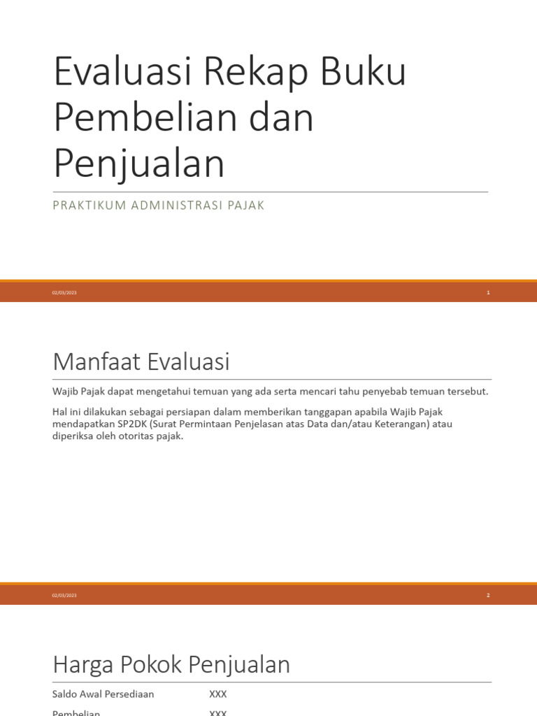 Evaluasi Buku Pembelian Penjualan | PDF