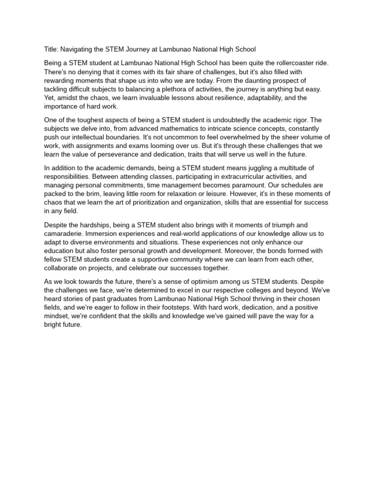 Why STEM-Essay | PDF