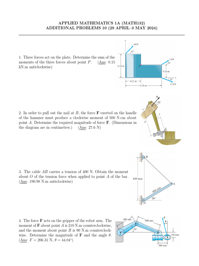 Additional Tutorial Problems 10 (2024) | PDF