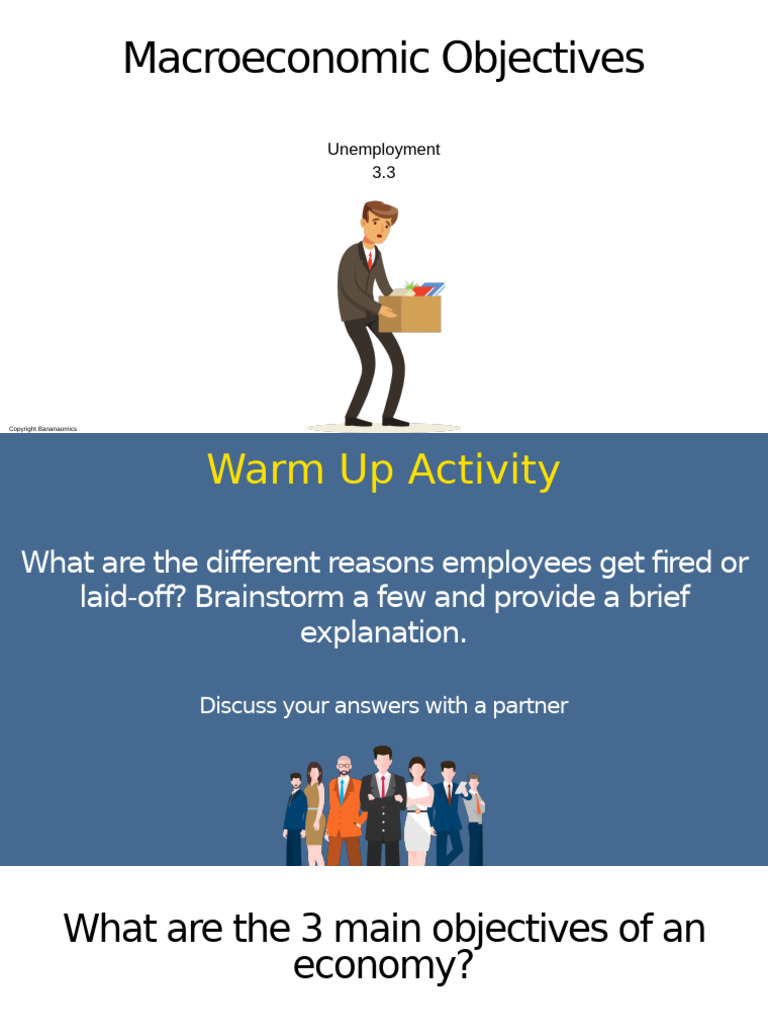 3.3 (Unemployment) Macroeconomic Objectives | PDF