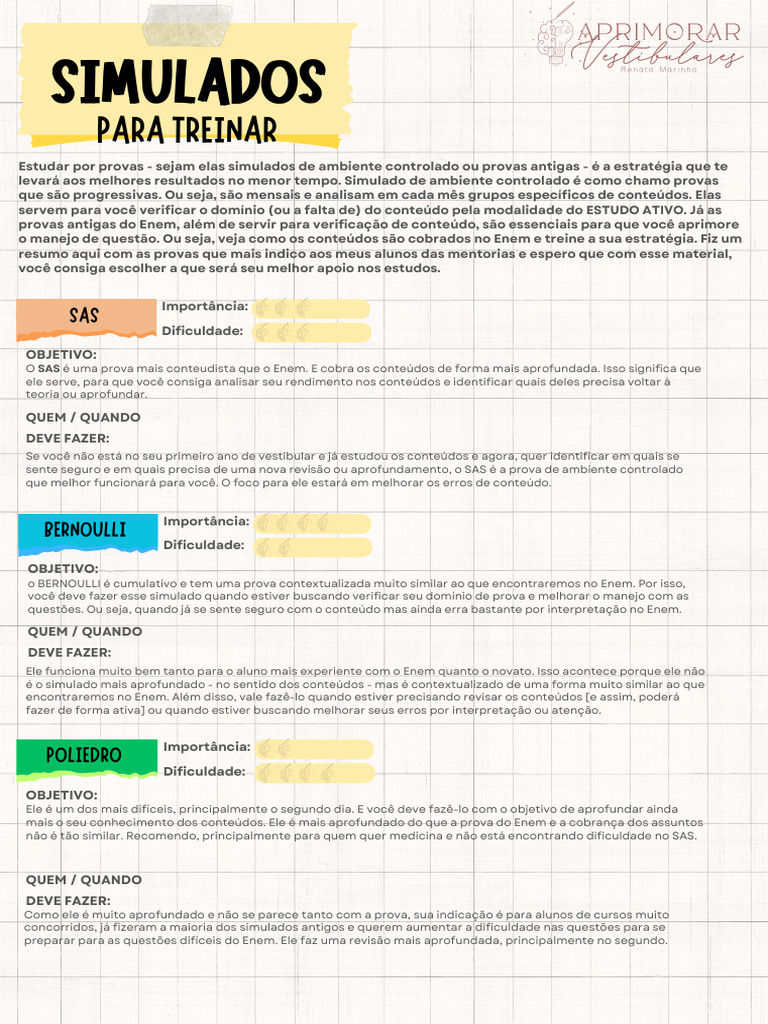 Guia Dos Simulados para Treinar | PDF