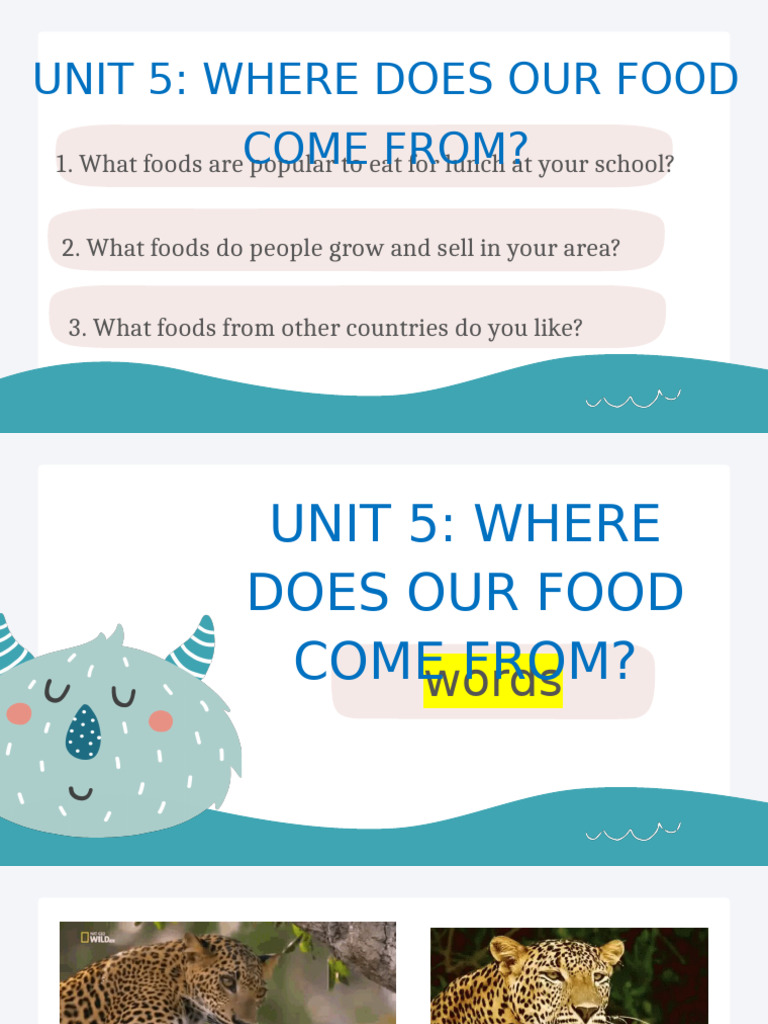 U5 Where Does Our Food Come From | PDF