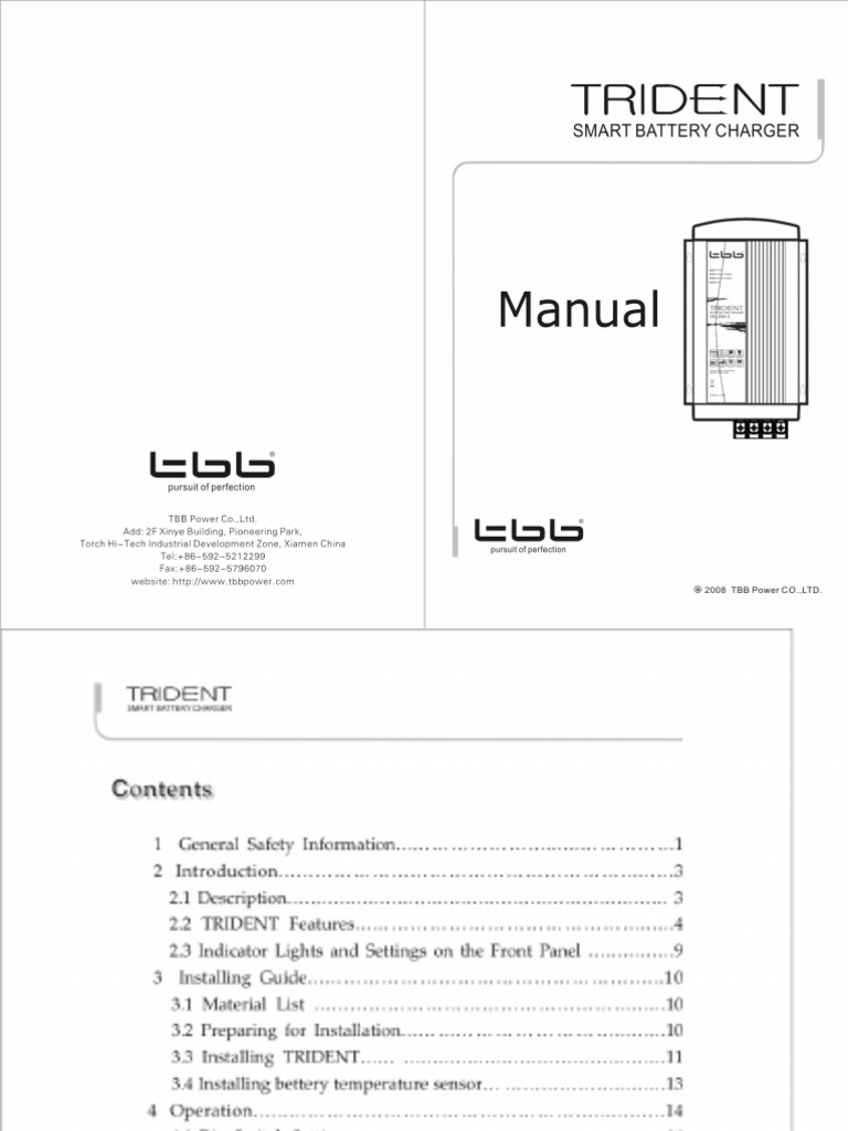 TBB Charger Manual | PDF