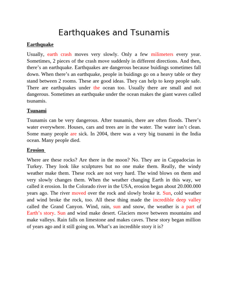 Task 18. Earthquakes and Tsunamis | PDF