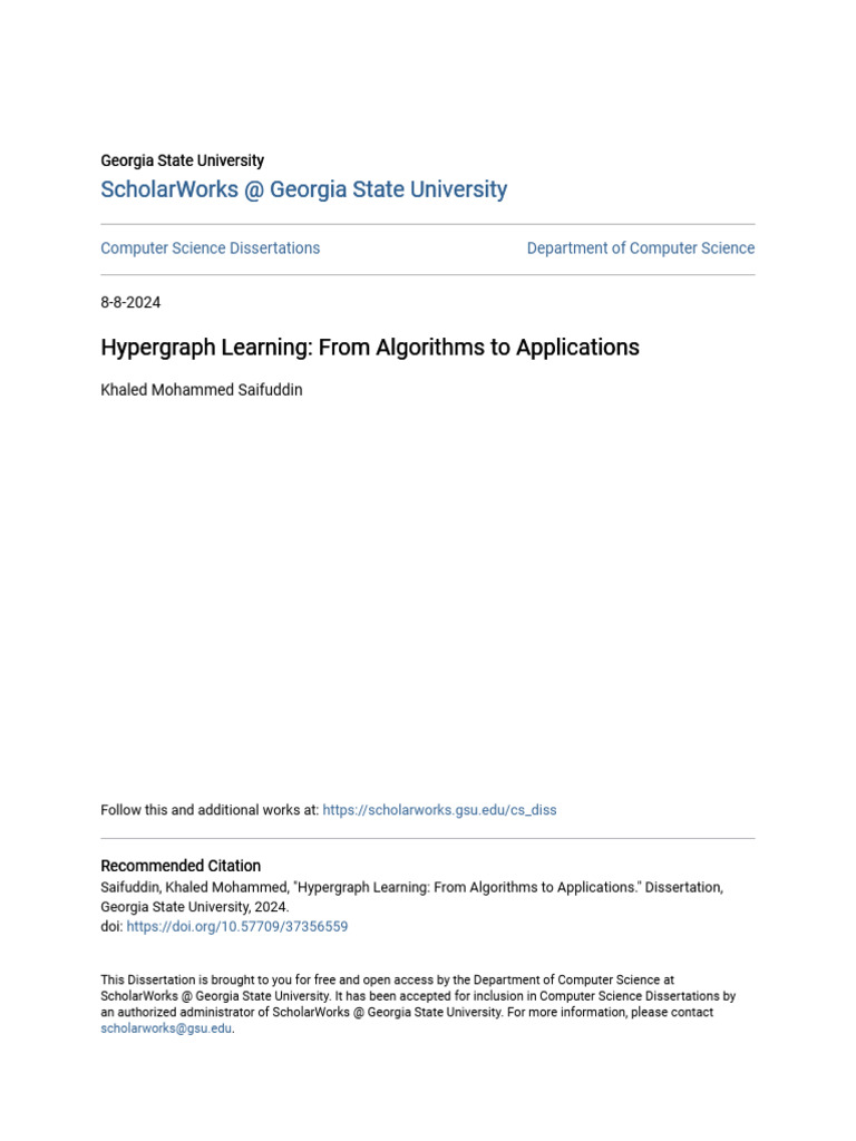 Hypergraph Learning - From Algorithms To Applications | PDF