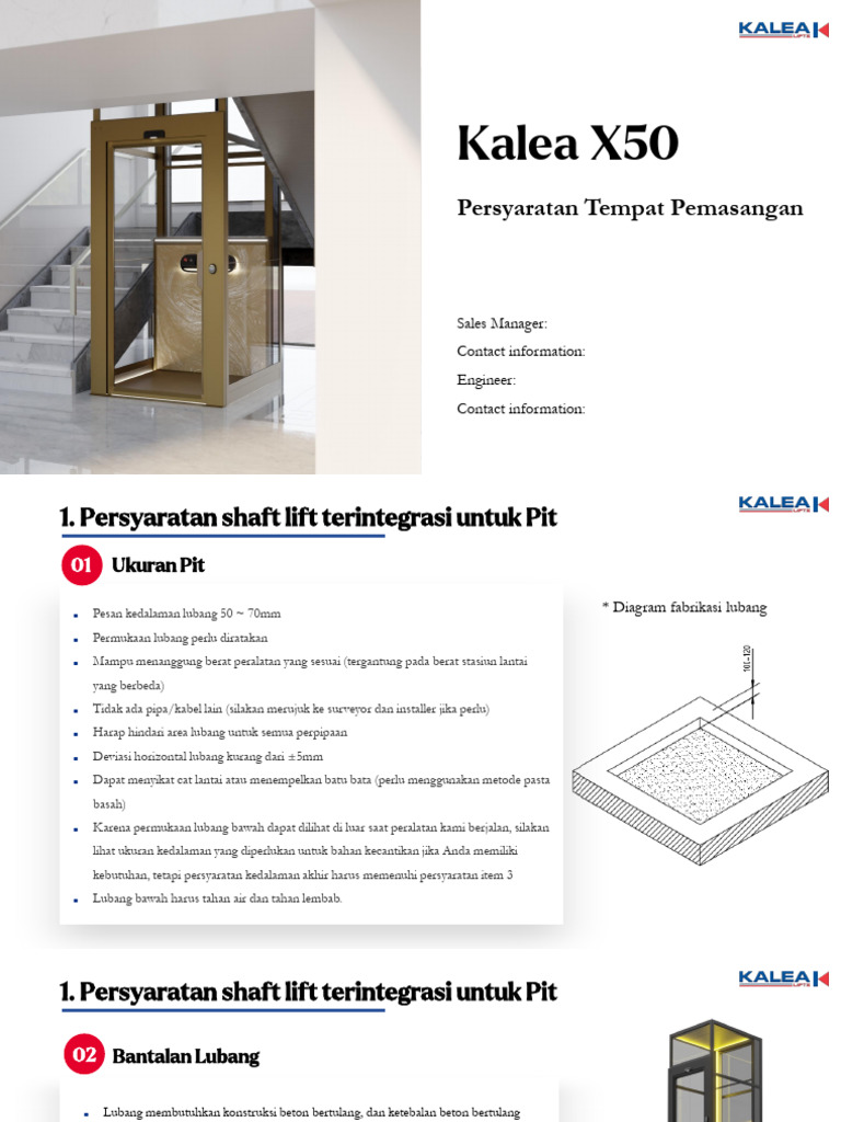 KALEA X50 Persyaratan Tempat Pemasangan | PDF
