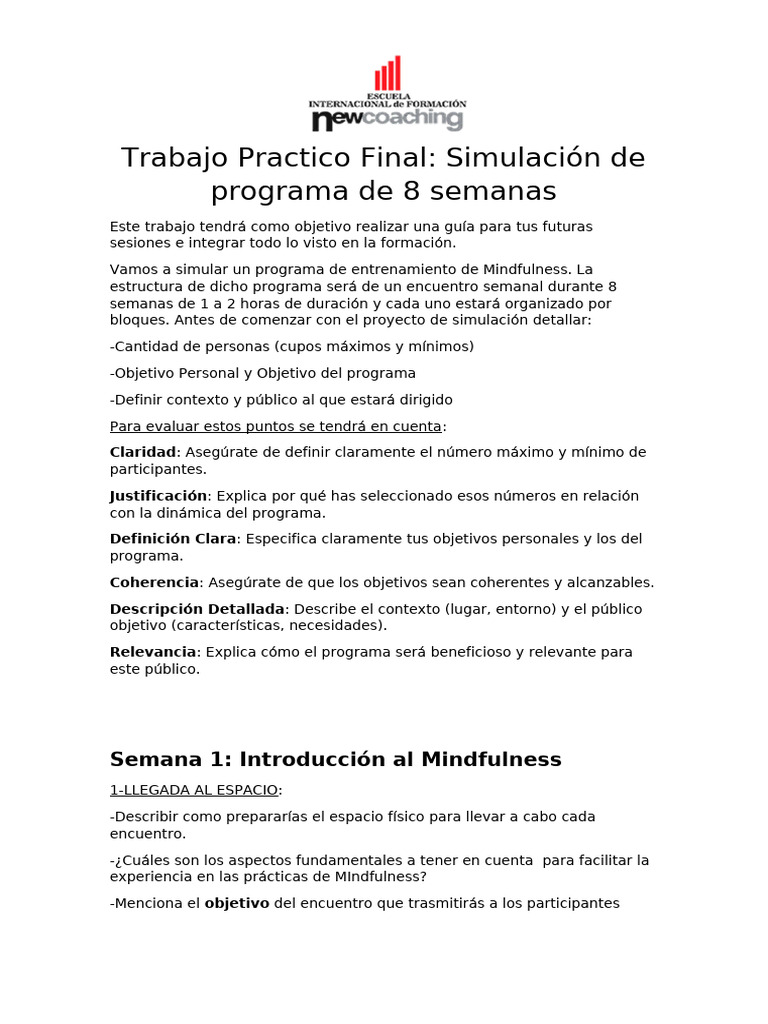 Programa de 8 Semanas | PDF