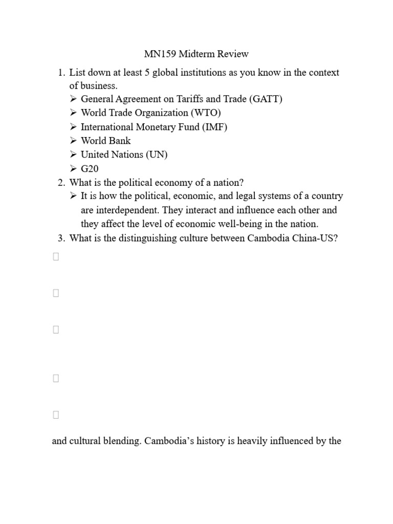 MN159 Midterm Review | PDF