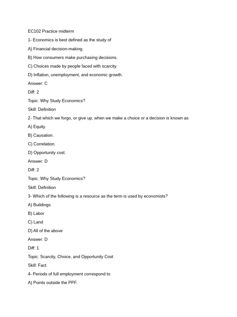 EC102 Practice Midterm | PDF