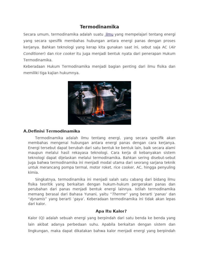 Materi Hukum Termodinamika | PDF