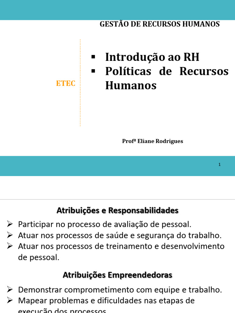 Aula 01. GRH - Estrutura de RH | PDF