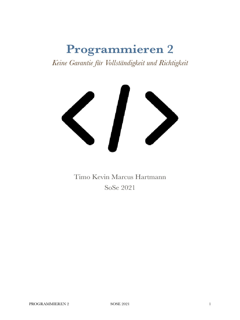 Lernzettel Programmieren Klausur | PDF