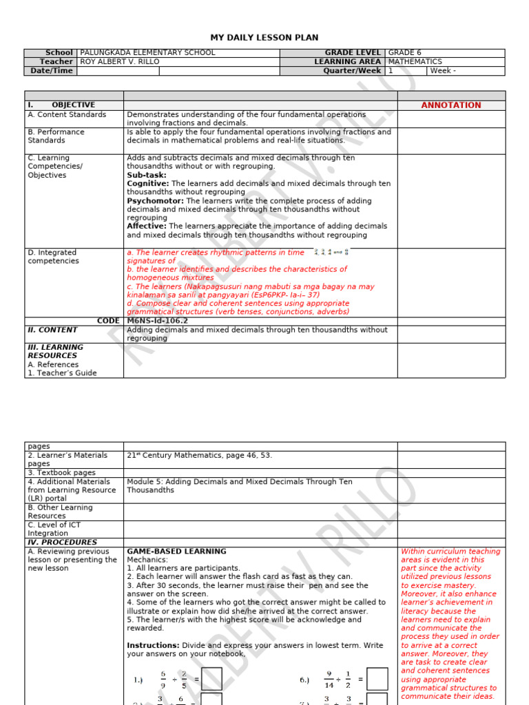 My Daily Lesson Plan q1_week6-Demo Sample Lac | PDF