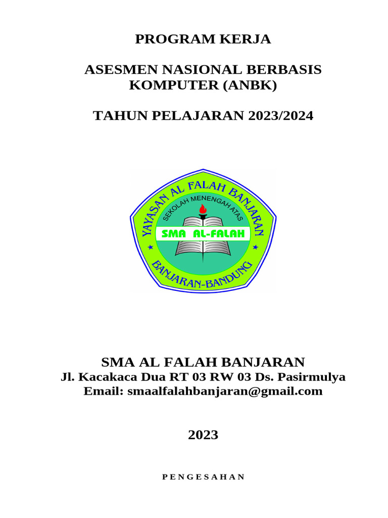 Program Kerja Anbk 2023 | PDF