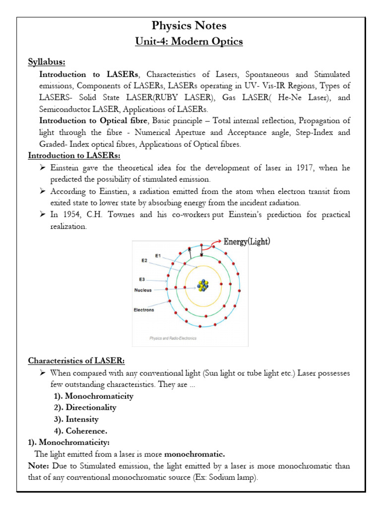 Physics Notes Unit-4 | PDF