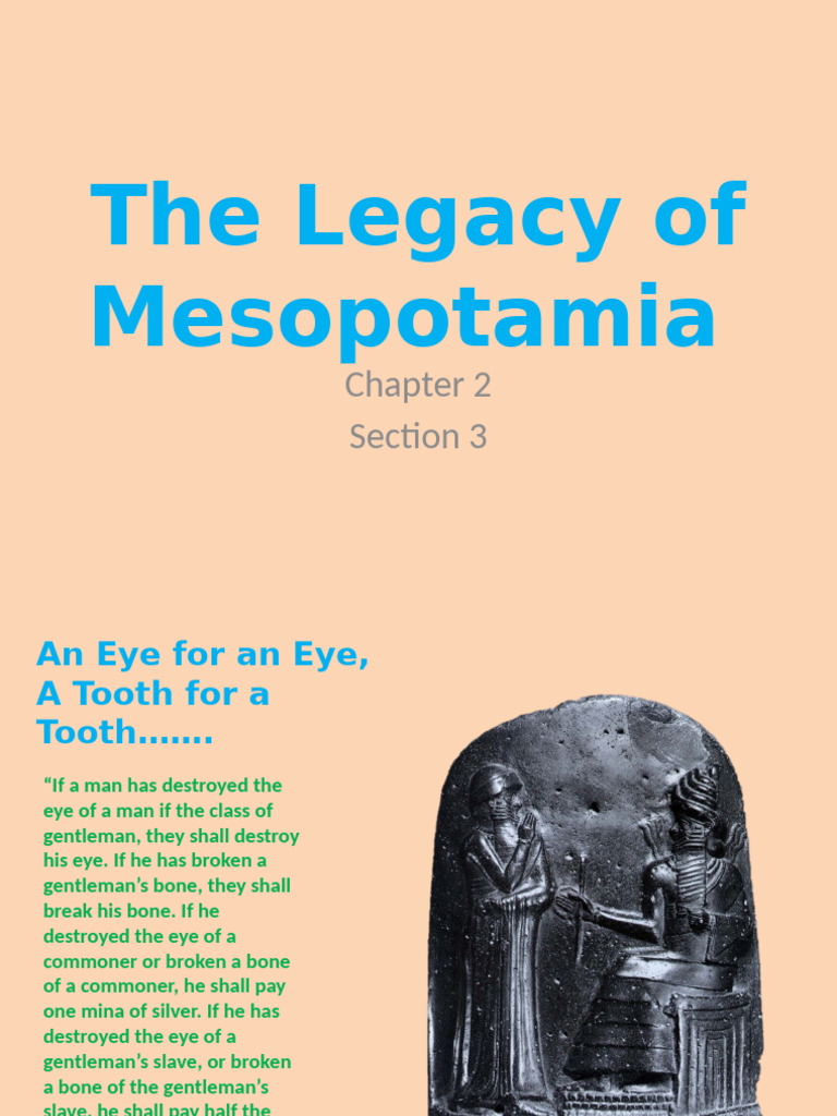 Section 3 - The Legacy of Mesopotamia | PDF | Hammurabi | Mesopotamia