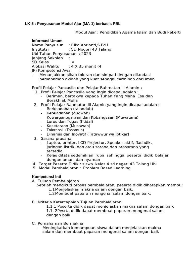 LK 5 Revisi | PDF