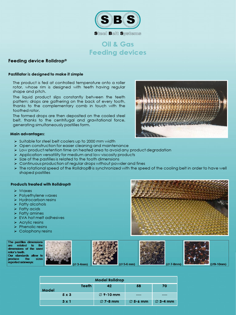 Oil Gas Feeding Devices Rolldrop SBS | PDF