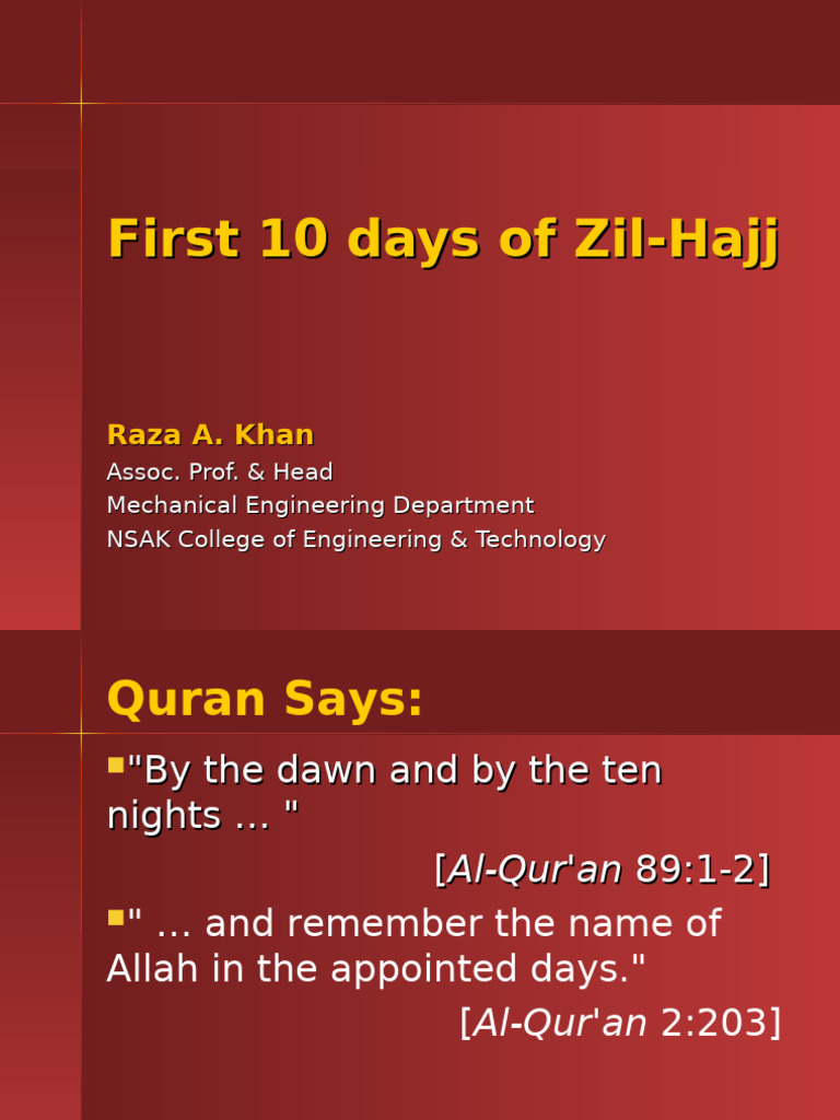 10days of Zil-Haj | PDF