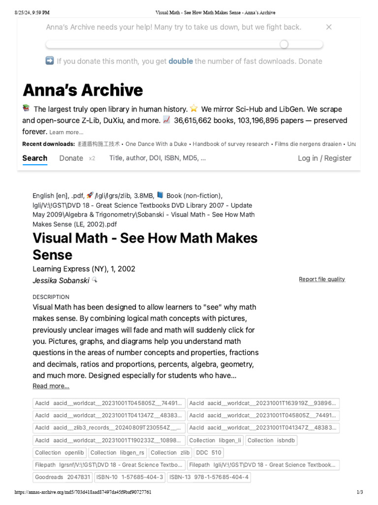 Visual Math - See How Math Makes Sense - Anna's Archive | PDF