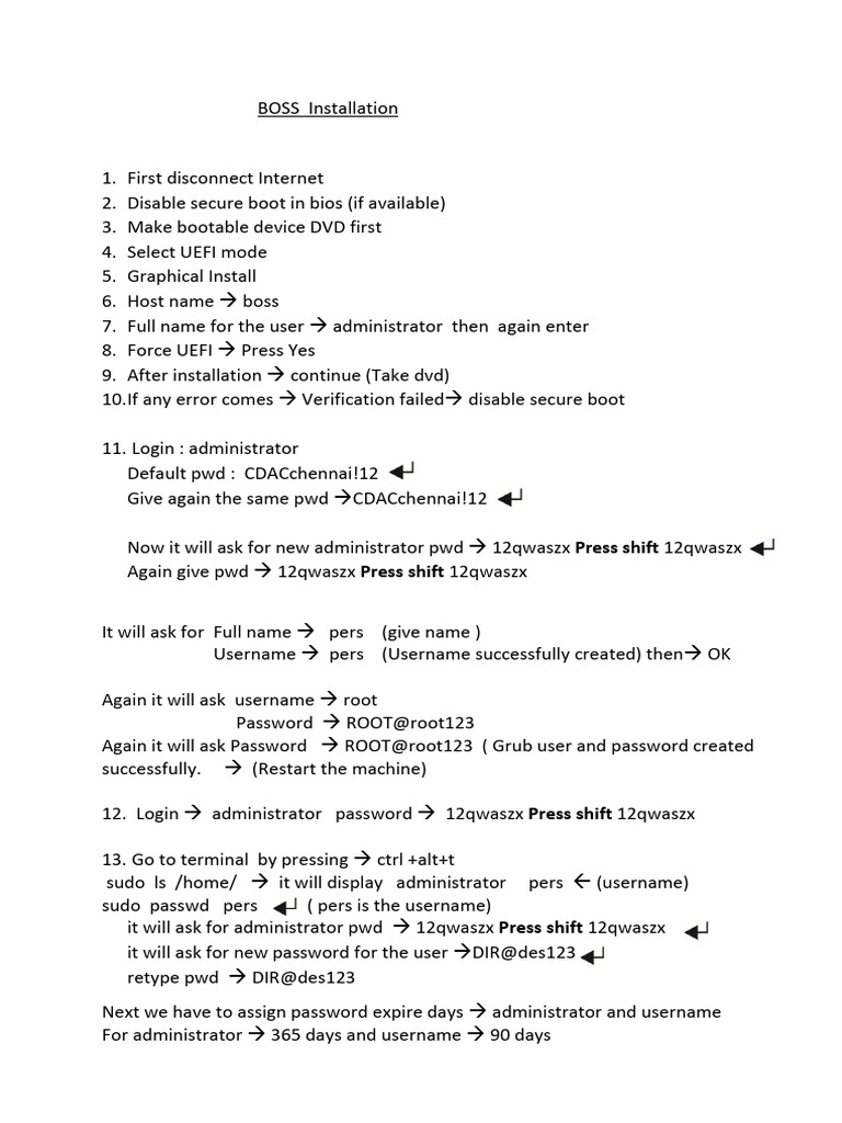 BOSS Linux Installation CDAC | PDF
