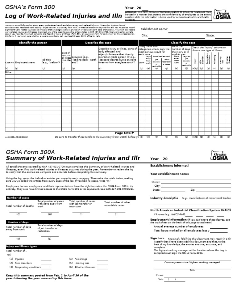 Osha 300 | PDF