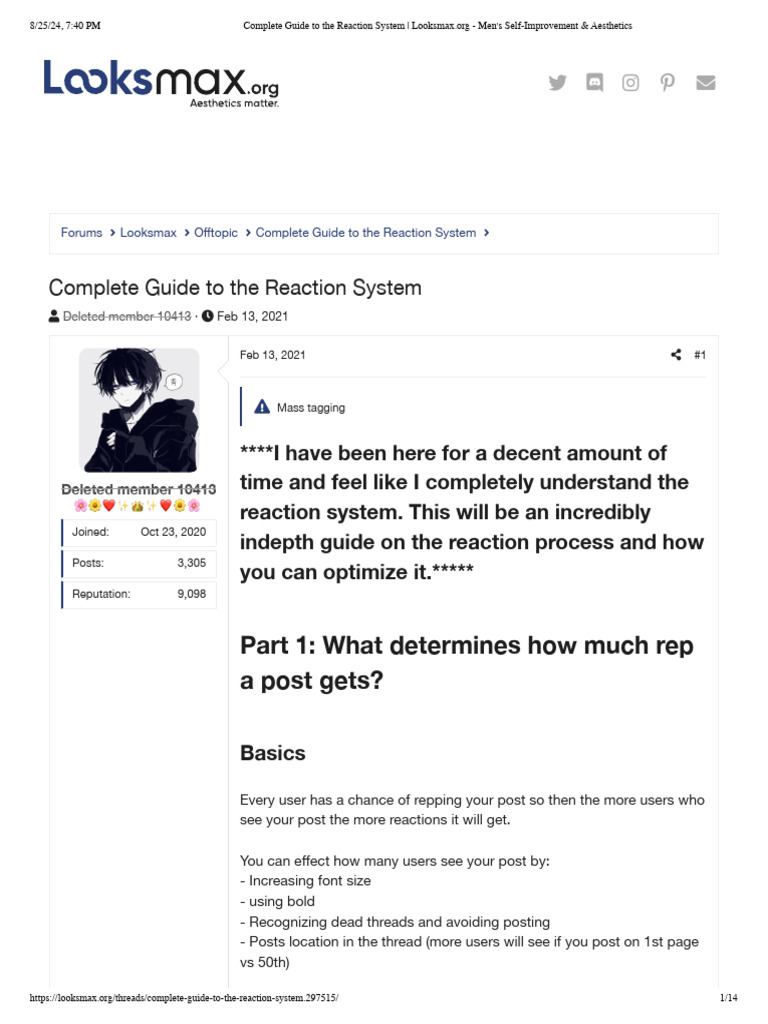 Complete Guide To The Reaction System - Looksmax - Org - Men's Self ...