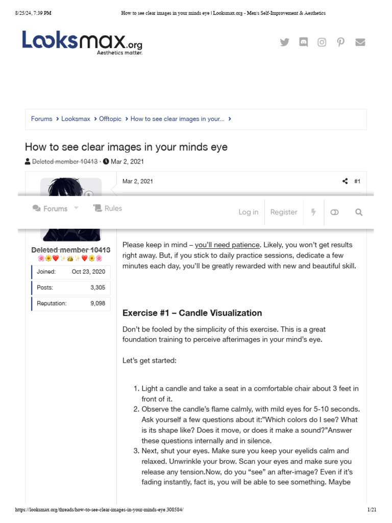 How To See Clear Images in Your Minds Eye - Looksmax - Org - Men's Self-Improvement & Aesthetics ...