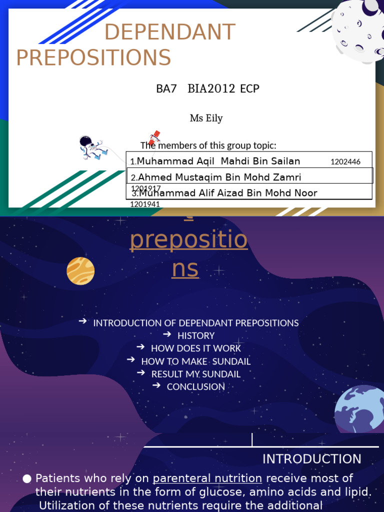 Dependant Prepositions: BA7 BIA2012 ECP | PDF