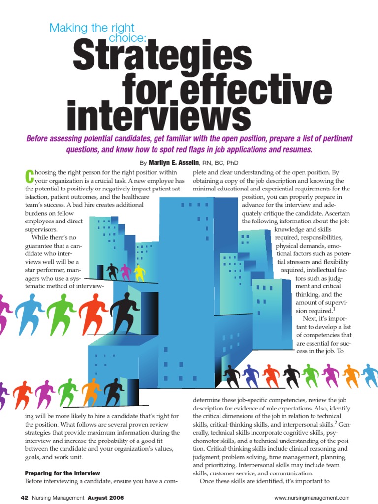 Effective Interview Strategies for Nurses | PDF | Competence (Human ...