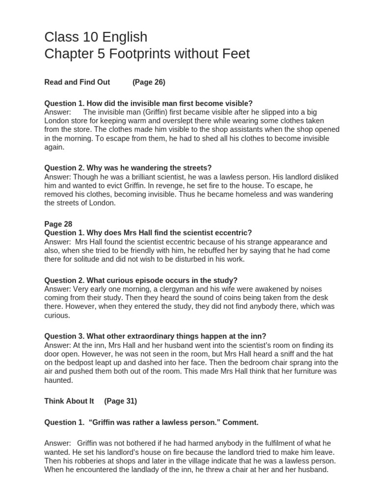 CH 5 Footprints Without Feet | PDF | Light | Philosophy